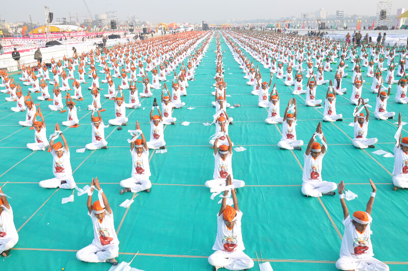 Surya Namaskar At RiverFront - AMC School Board