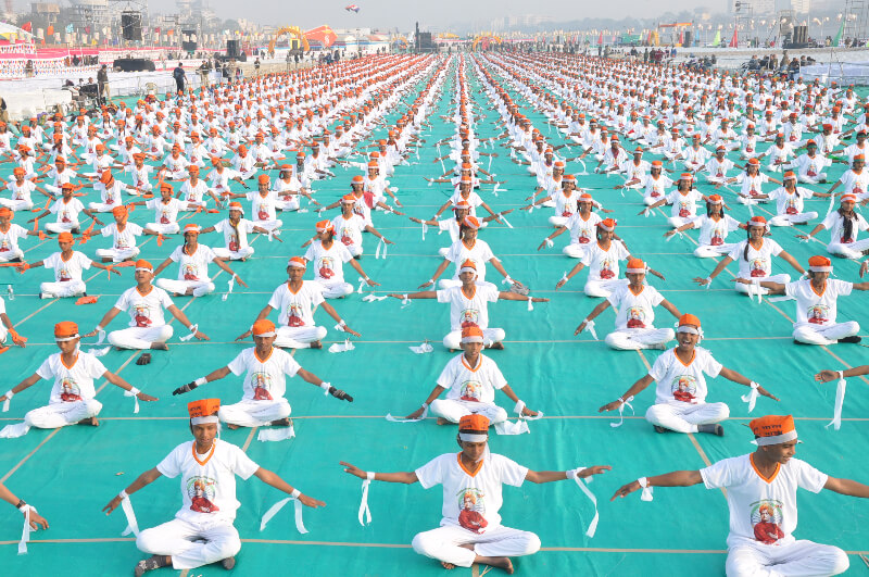 Surya Namaskar At RiverFront - AMC School Board